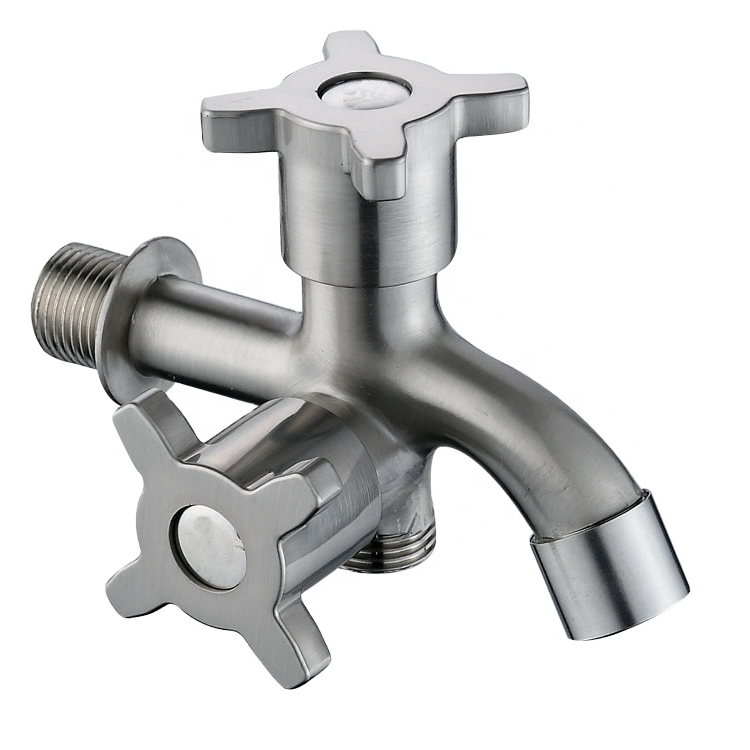 Modern Design 2-Way Kitchen Hose Bib Brushed Zinc Alloy Faucet for ...